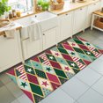 Abstract Geometric Diamond Rectangle Rug 2'x6' Stars Lattice Red Green ...