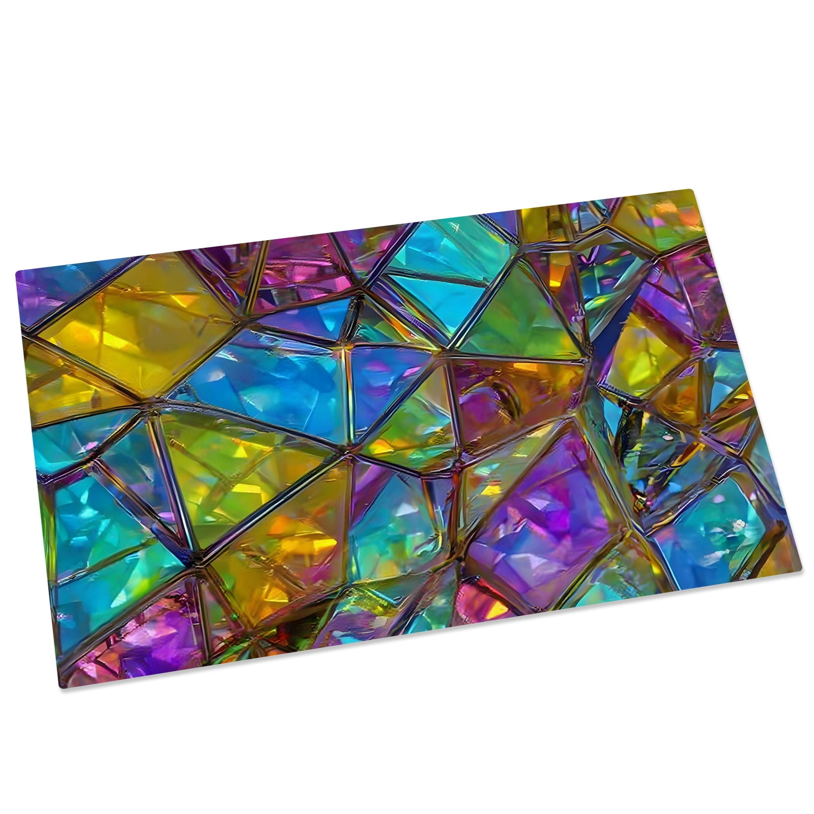 Abstract Geometric Door Mat 18x30 Inch Rainbow Gradient Crystal Color ...