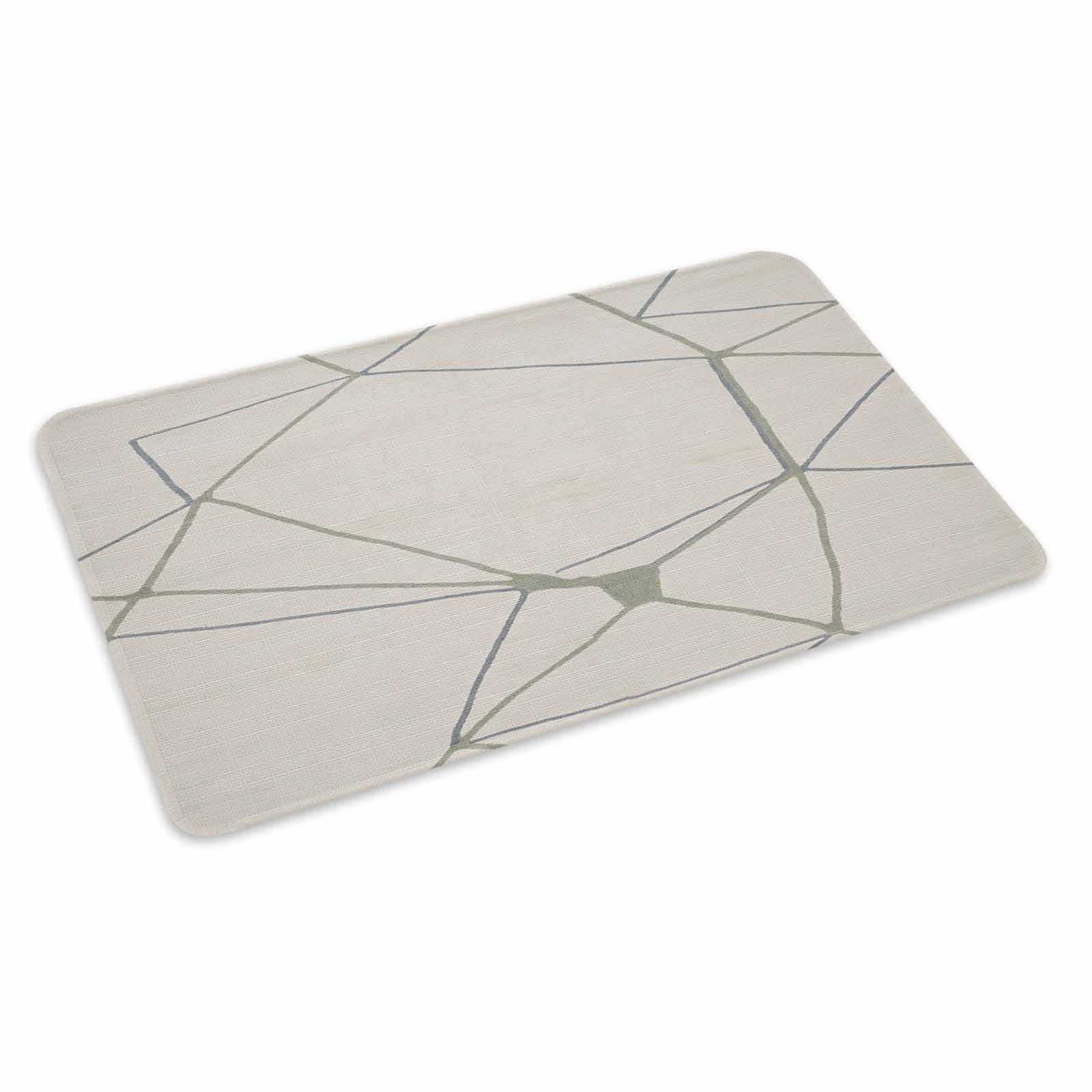 Abstract Geometric Doormat Grey Green Splatter Lines Art Non Slip Low ...