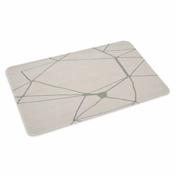 Abstract Geometric Doormat Grey Green Splatter Lines Art Non Slip Low ...
