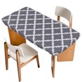 Abstract Geometric Fitted Rectangle Tablecloth 30" x 60" Dark Grey ...