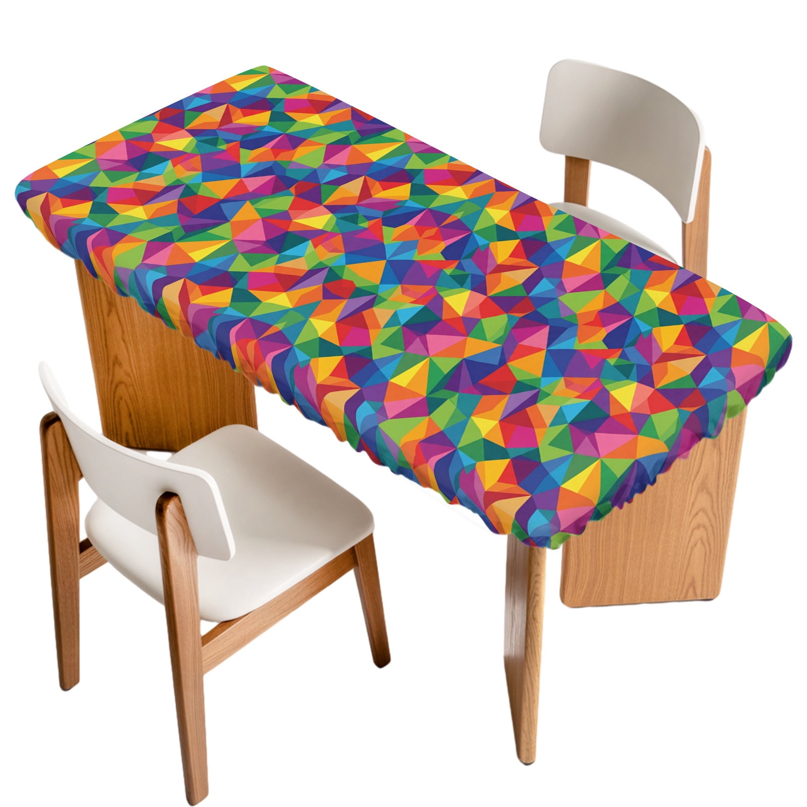 Abstract Geometric Fitted Rectangle Tablecloth 32" x 72" Color Modern ...