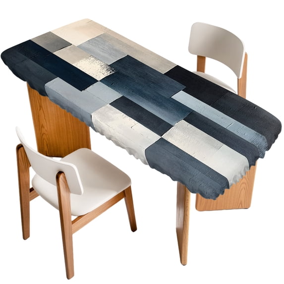 Abstract Geometric Fitted Rectangle Tablecloth 32" x 96" Distressed ...