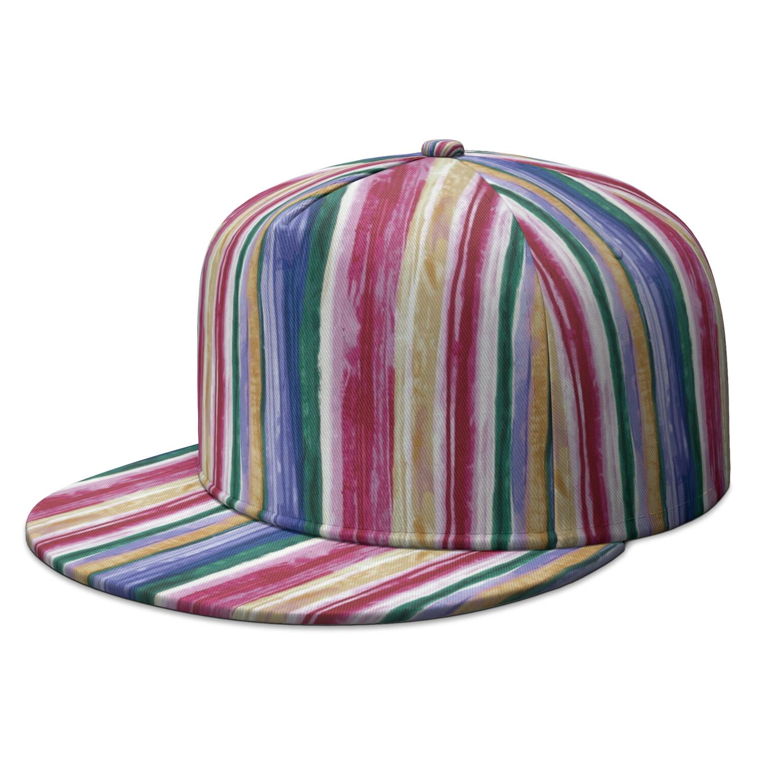 Abstract Geometric Flat Brim Panel Hat - High Top Baseball Cap for Hip ...