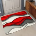 Abstract Geometric Front Door Mat Indoor Entrance, Red Gray Gradient ...