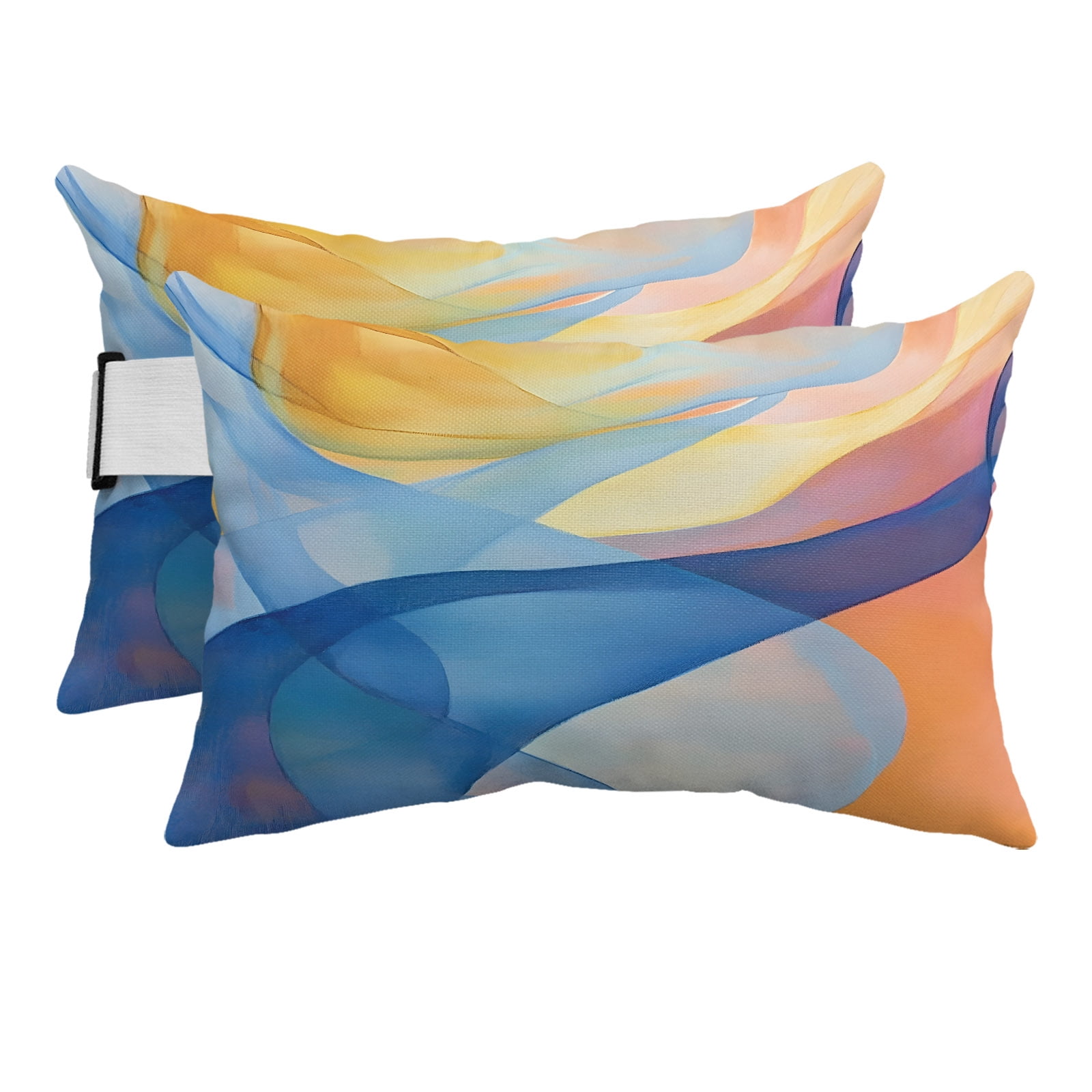 Abstract Geometric Gradient Stripes Outdoor Pillow for Chaise Lounge ...