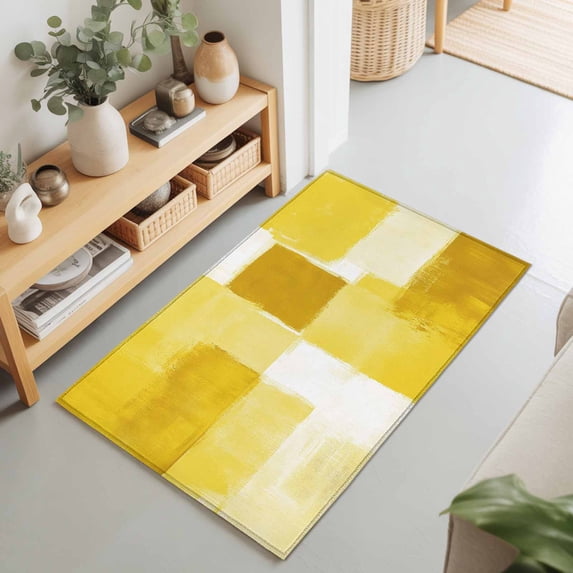Abstract Geometric Graffiti Square Rectangle Rug 2'x3' Gradient Yellow ...