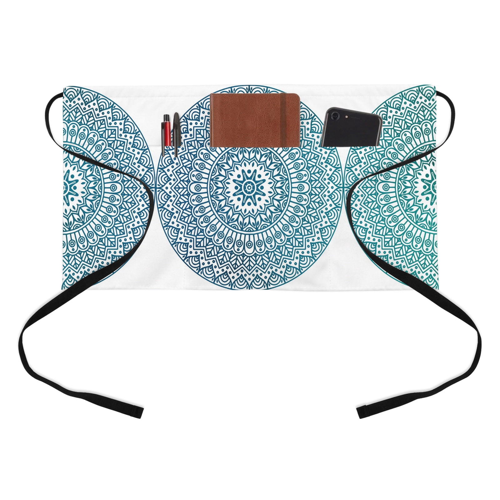 Abstract Geometric Half Waist Apron Bohemian Style Boho Farmhouse Short ...