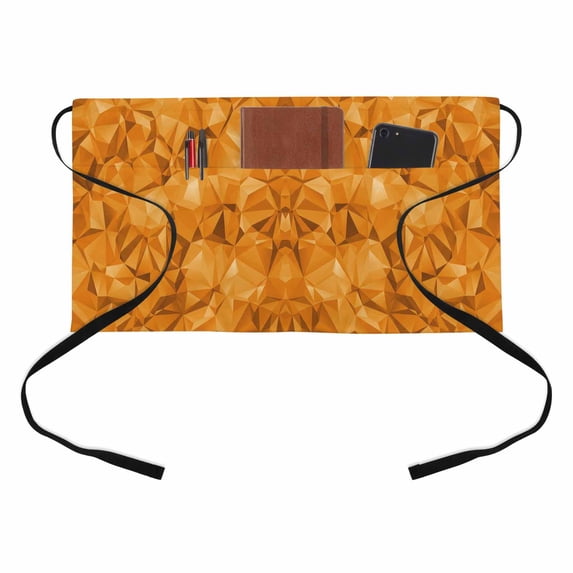 Abstract Geometric Half Waist Apron Orange Modern Artificial Shape ...