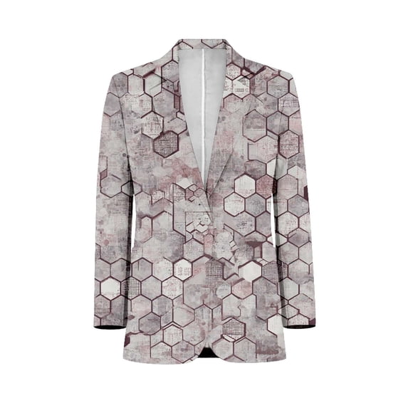 Abstract Geometric Hexagon Pattern Men Blazers Slim Clothing Summer ...