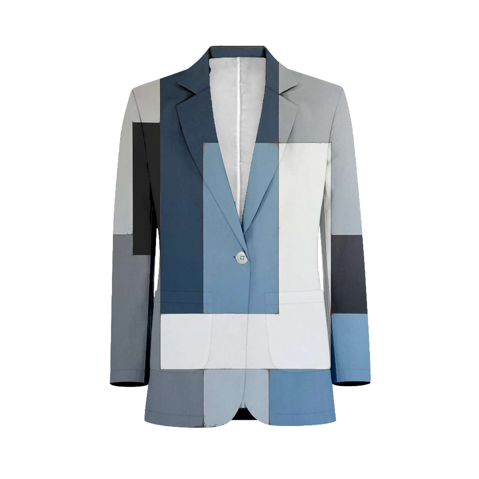 Abstract Geometric In Blue Black Grey Men Blazers Slim Clothing Summer ...
