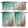Abstract Geometric Kitchen Curtains Set for Windows, Green Brown ...