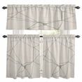 Abstract Geometric Kitchen Curtains Set for Windows, Grey Green ...