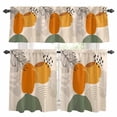 Abstract Geometric Kitchen Curtains Set for Windows, Orange Green ...