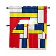Abstract Geometric Kitchen Curtains Sets 36 Inch Length with Valance ...