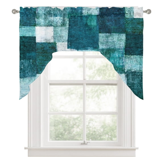 Abstract Geometric Kitchen Curtains Swag Valance for Windows/Bathroom ...