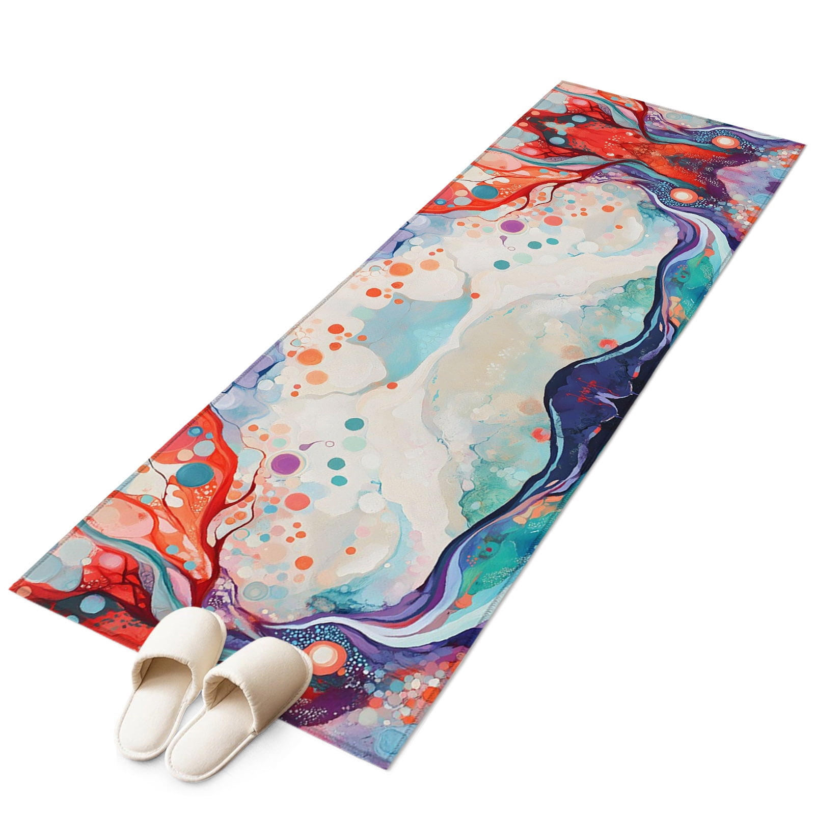 Abstract Geometric Kitchen Runner Rug 2x6 Washable Runners for Hallway ...