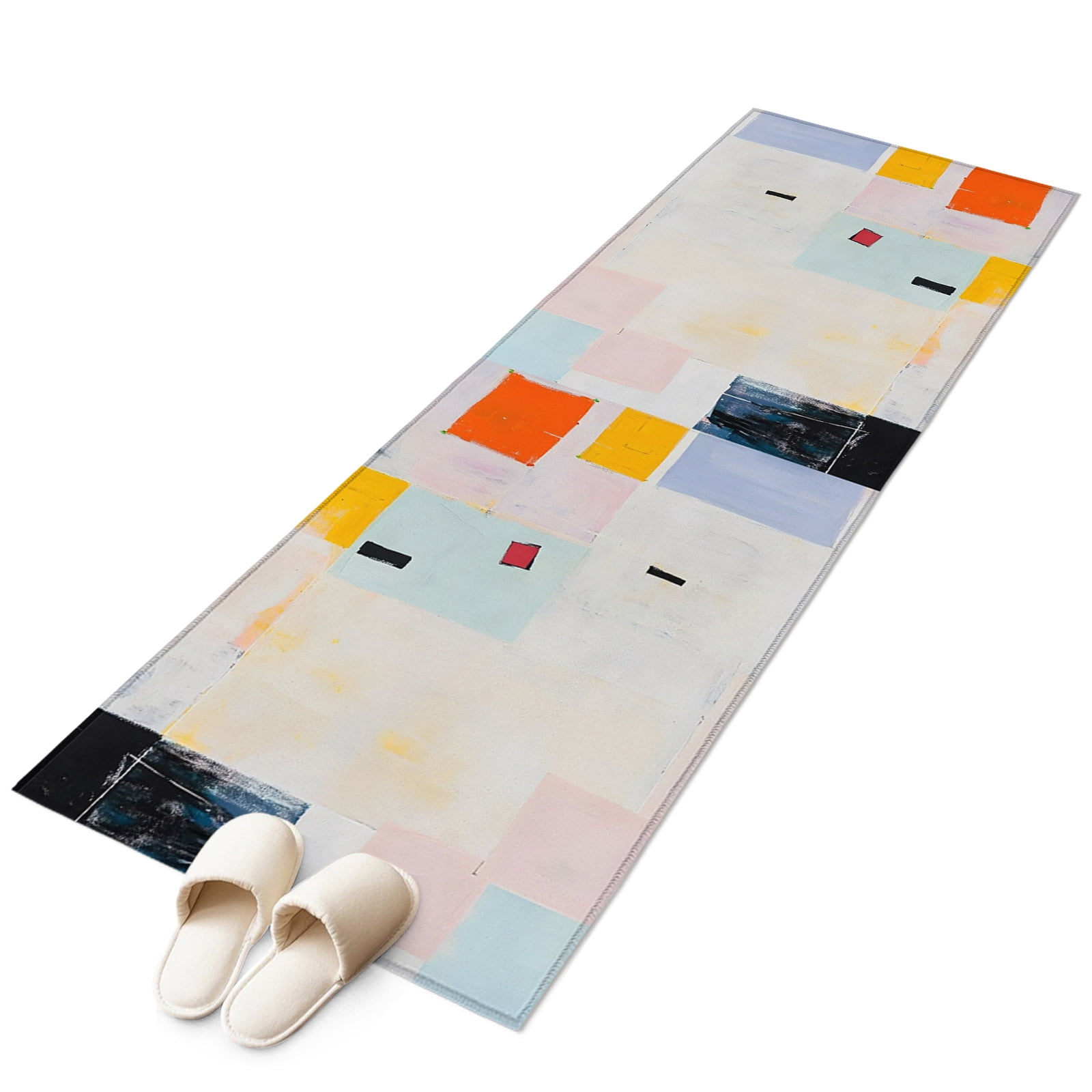 Abstract Geometric Kitchen Runner Rug 2x6 Washable Runners for Hallway ...