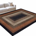 Abstract Geometric Large Area Rugs 8x10ft Black and Brown Wood Grain ...