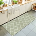 Abstract Geometric Linen Texture Rectangle Rug 2'x6' Moroccan Sage ...