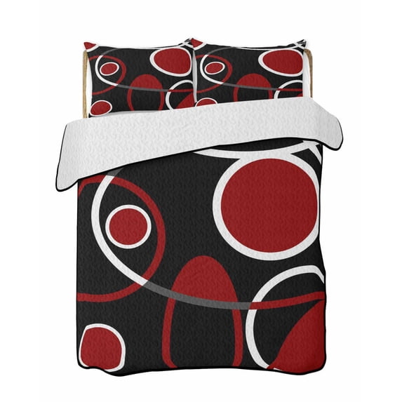 Abstract Geometric Lines 3 Pieces Quilt Set, 1 Quilt with 2 Shams ...