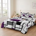 Abstract Geometric Lines Art 3 Pieces Quilt Set,1 Quilt with 2 Shams ...