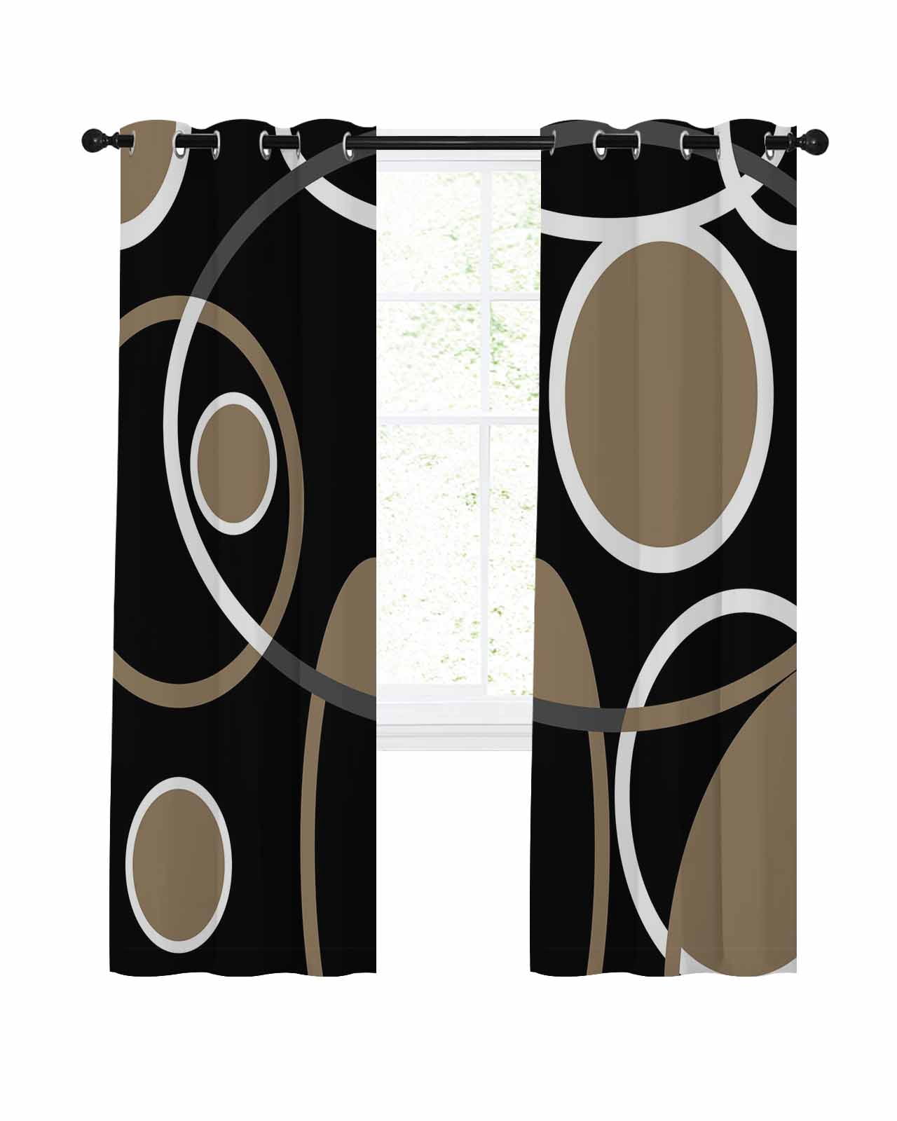 Abstract Geometric Lines Blackout Curtains 84 Inch Length Circular ...