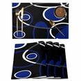 Abstract Geometric Lines Cotton Linen Placemats Set of 1, Circular ...