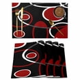 Abstract Geometric Lines Cotton Linen Placemats Set of 12, Circular ...