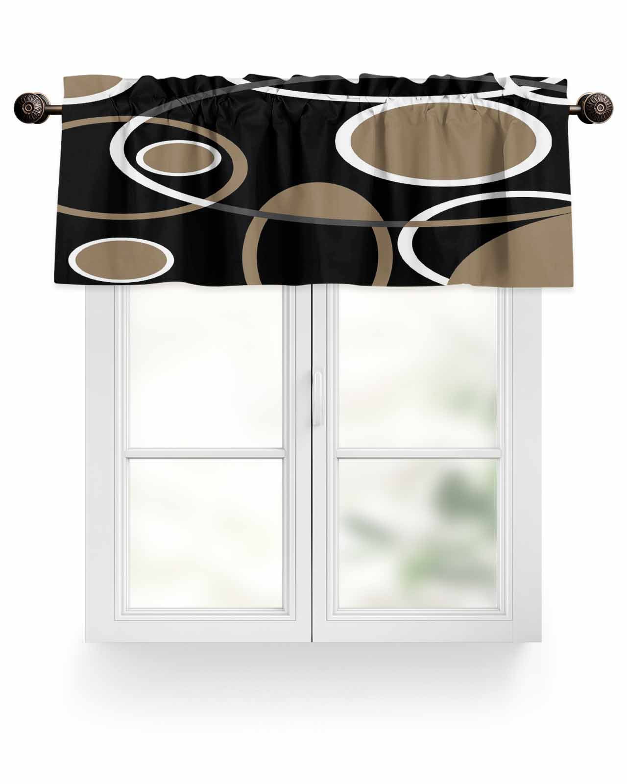 Abstract Geometric Lines Kitchen Valances for Windows 42"Wx12"L ...