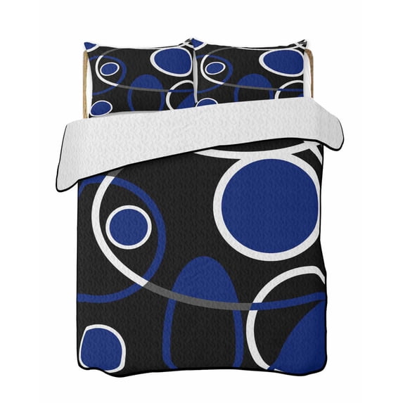 Abstract Geometric Lines Quilts Bedding Set Twin Size Circular Texture ...