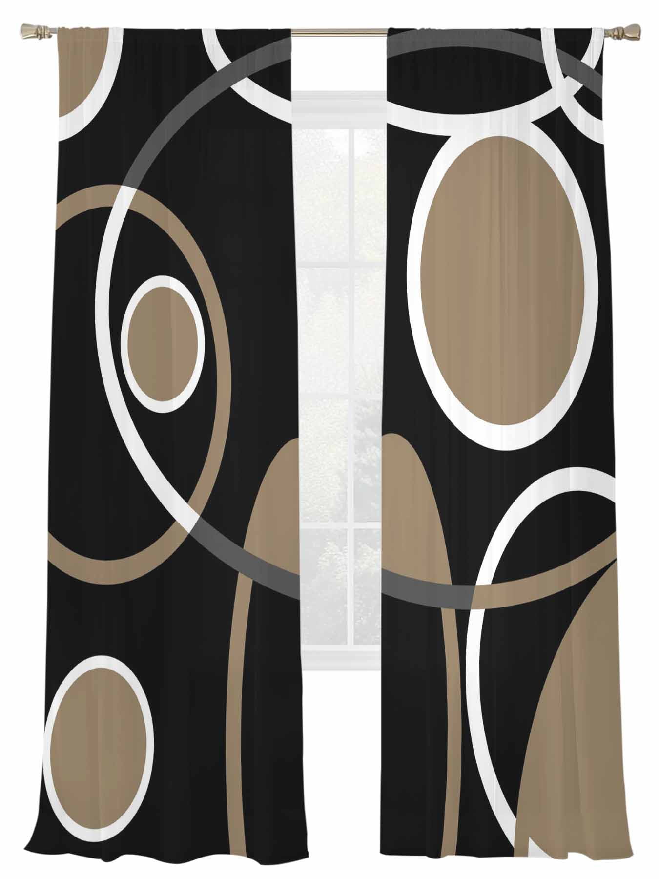 Abstract Geometric Lines Sheer Curtains for Living Room Bedroom, Light ...
