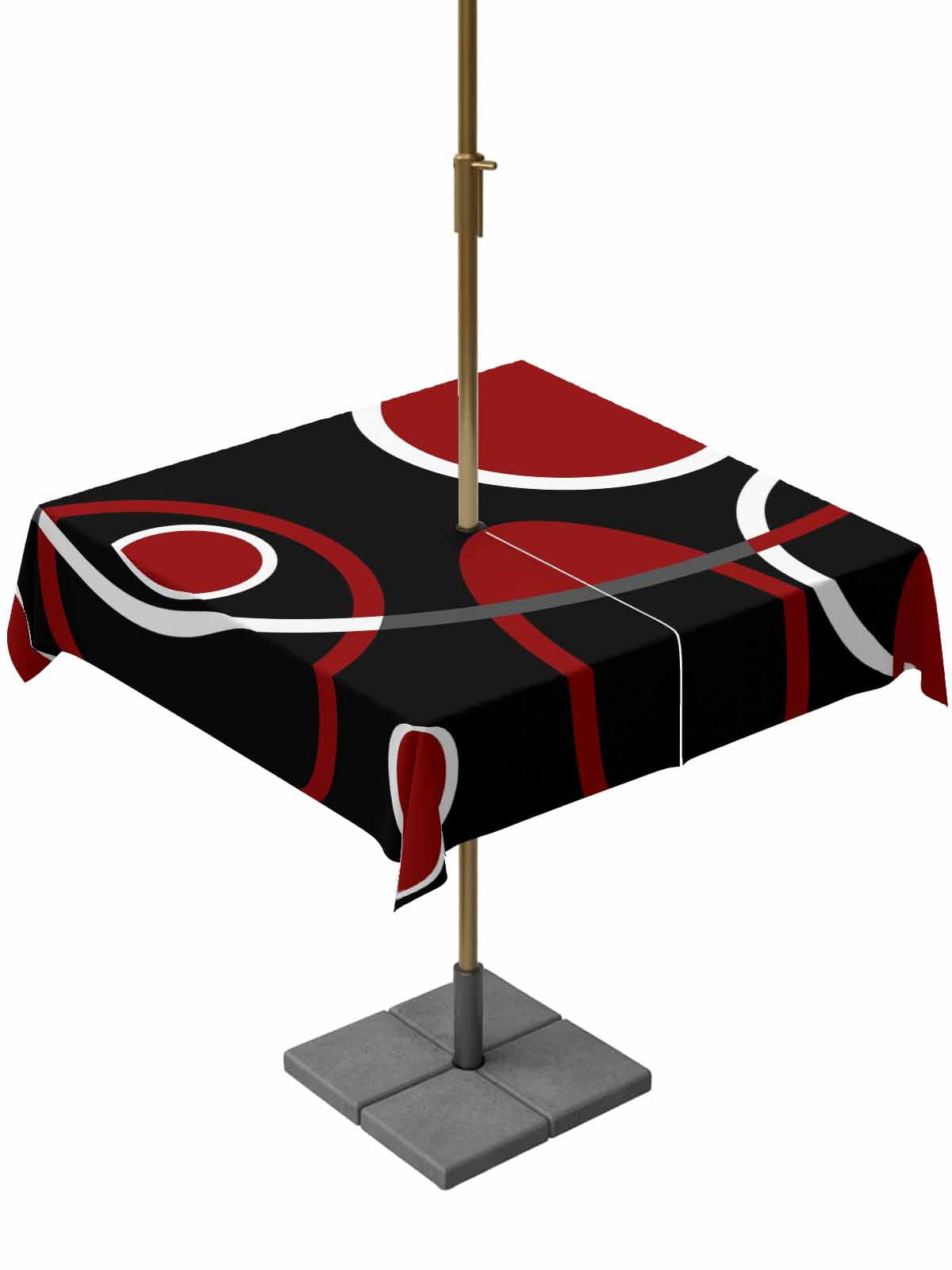 Abstract Geometric Lines Square Outdoor Tablecloth with Umbrella Hole ...