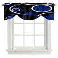 Abstract Geometric Lines Tie Up Valance Curtains Circular Texture Blue ...