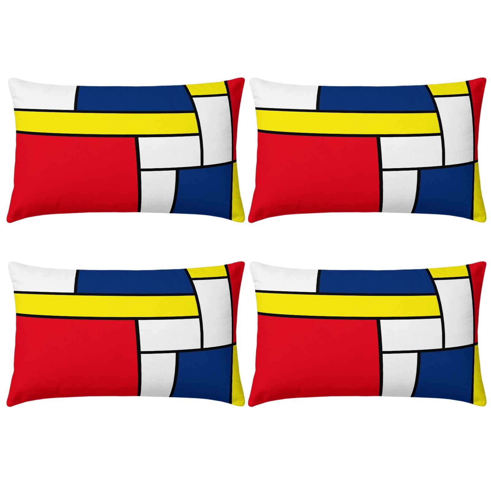 Abstract Geometric Lumbar Pillow Covers 12 x 20 Inch Pillow Covers Set ...