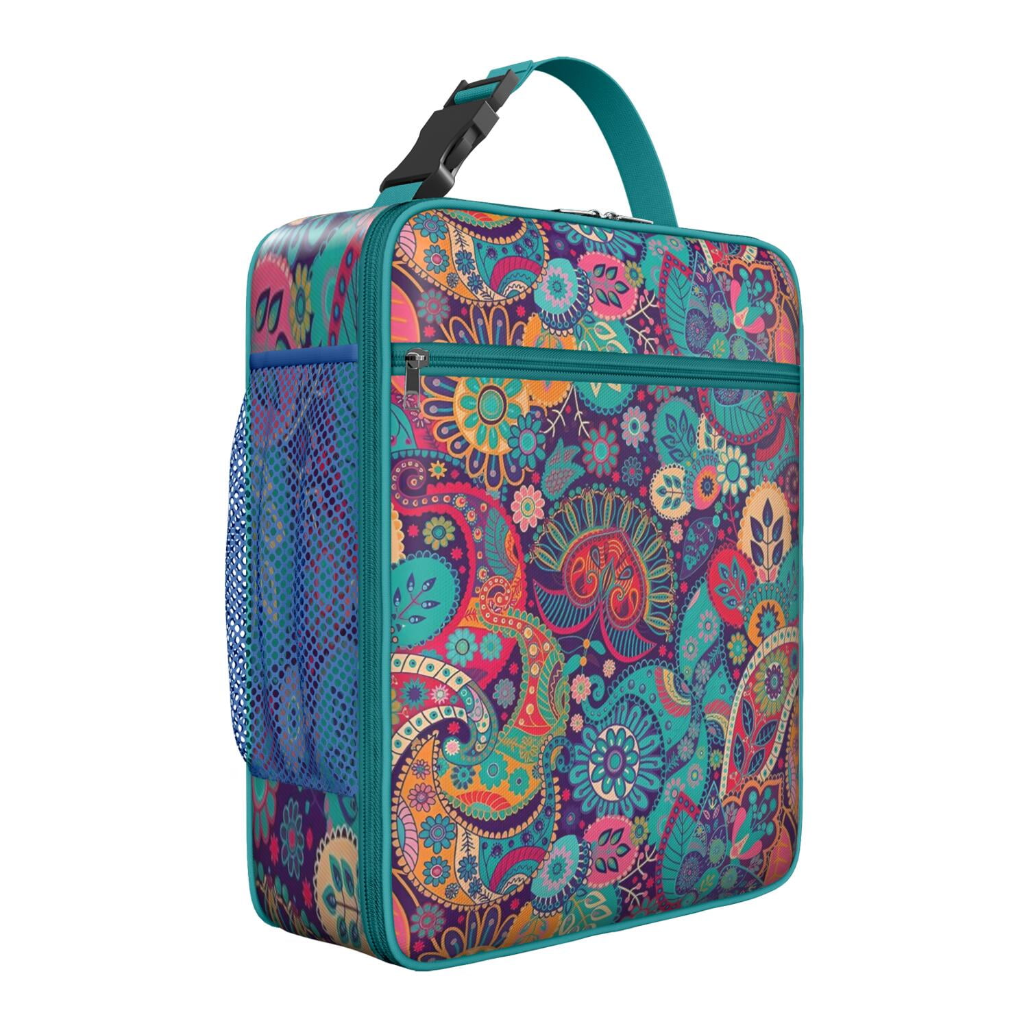 Abstract Geometric Lunch Box Tote, Aesthetic Insulated Meal Bag with ...