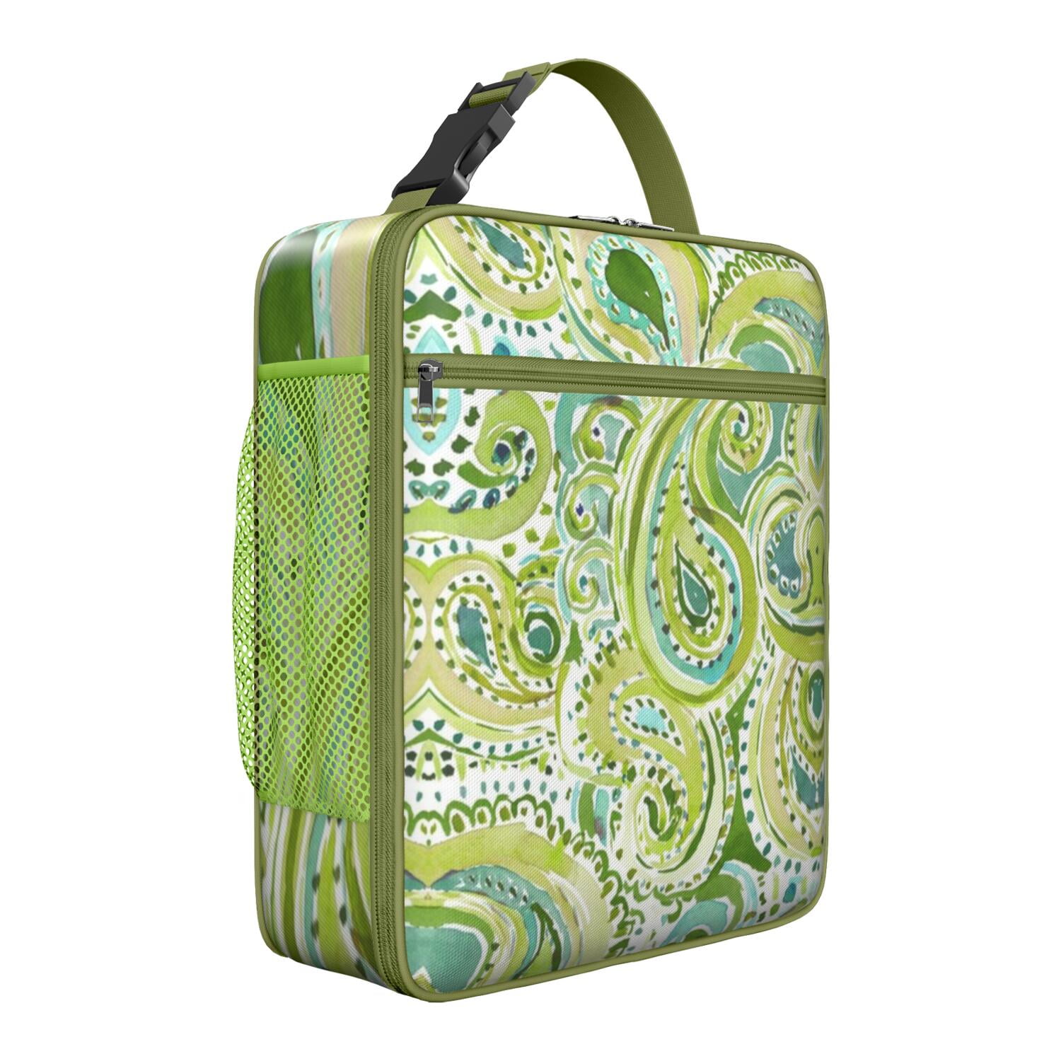 Abstract Geometric Lunch Box Tote, Aesthetic Insulated Meal Bag with ...