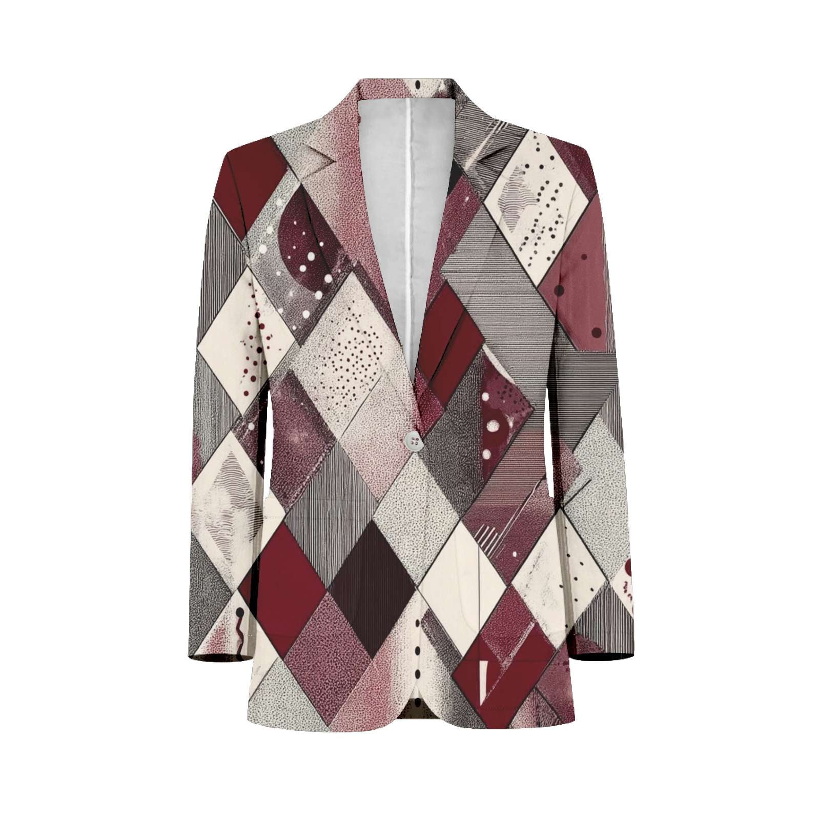 Abstract Geometric Maroon Pattern Mens Suits Shawl Collar Slim Fit Suit ...
