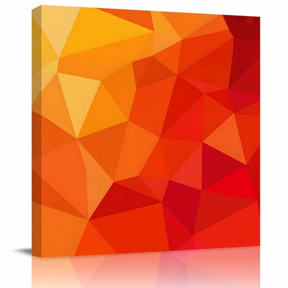 Abstract Geometric Mosaic Triangular Shapes Canvas Artwork Painting Art ...