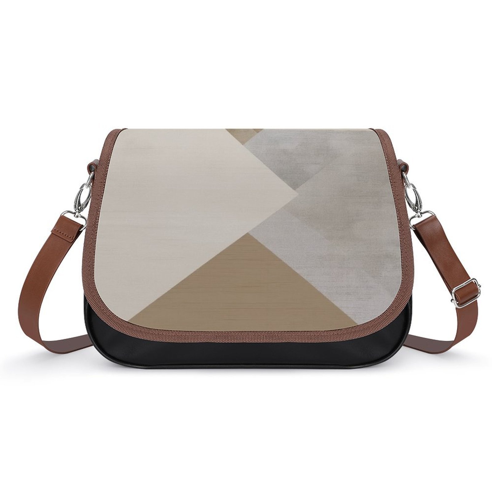 Abstract Geometric Neutral Design Vintage Crossbody Bag For Women ...