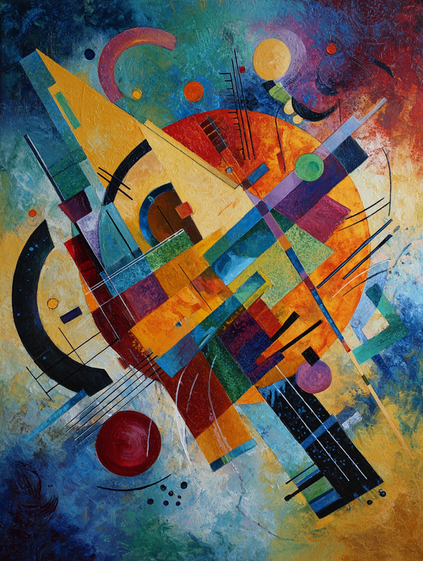 Abstract Geometric Oil Painting Canvas Wall Art，Study Hotel Dining ...