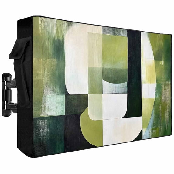 Abstract Geometric Outdoor TV Cover 48 to 50 inch Watercolor Green ...
