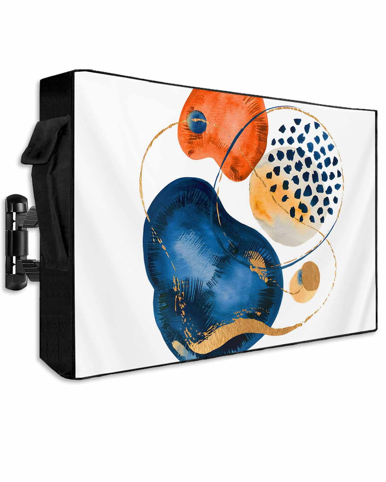 Abstract Geometric Outdoor TV Cover 60 to 65 inch Blue Red Orange ...