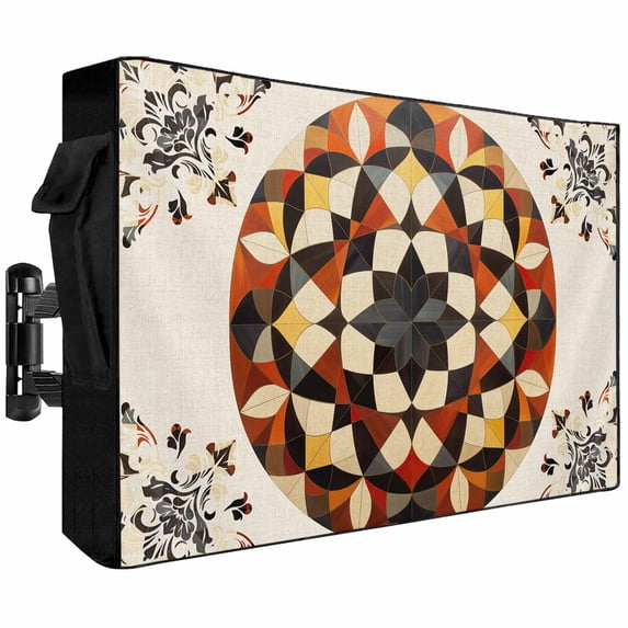 Abstract Geometric Outdoor TV Cover 70 to 75 inch Color Blocks Lines ...