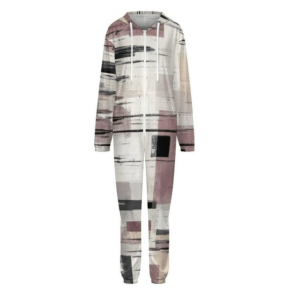 Abstract Geometric Painted Texture Unisex Adult Onesie Pajamas with ...