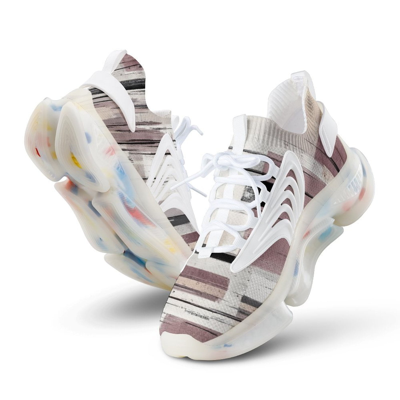 Abstract Geometric Painted Texture Walking Shoes for Men Woman ...