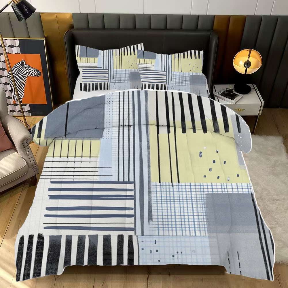 Abstract Geometric Pastel Art Comforter Set Full Size Bedding Set For ...