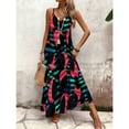Abstract Geometric Pattern 3D All-Over Print Womens V-Neck Cami Maxi ...