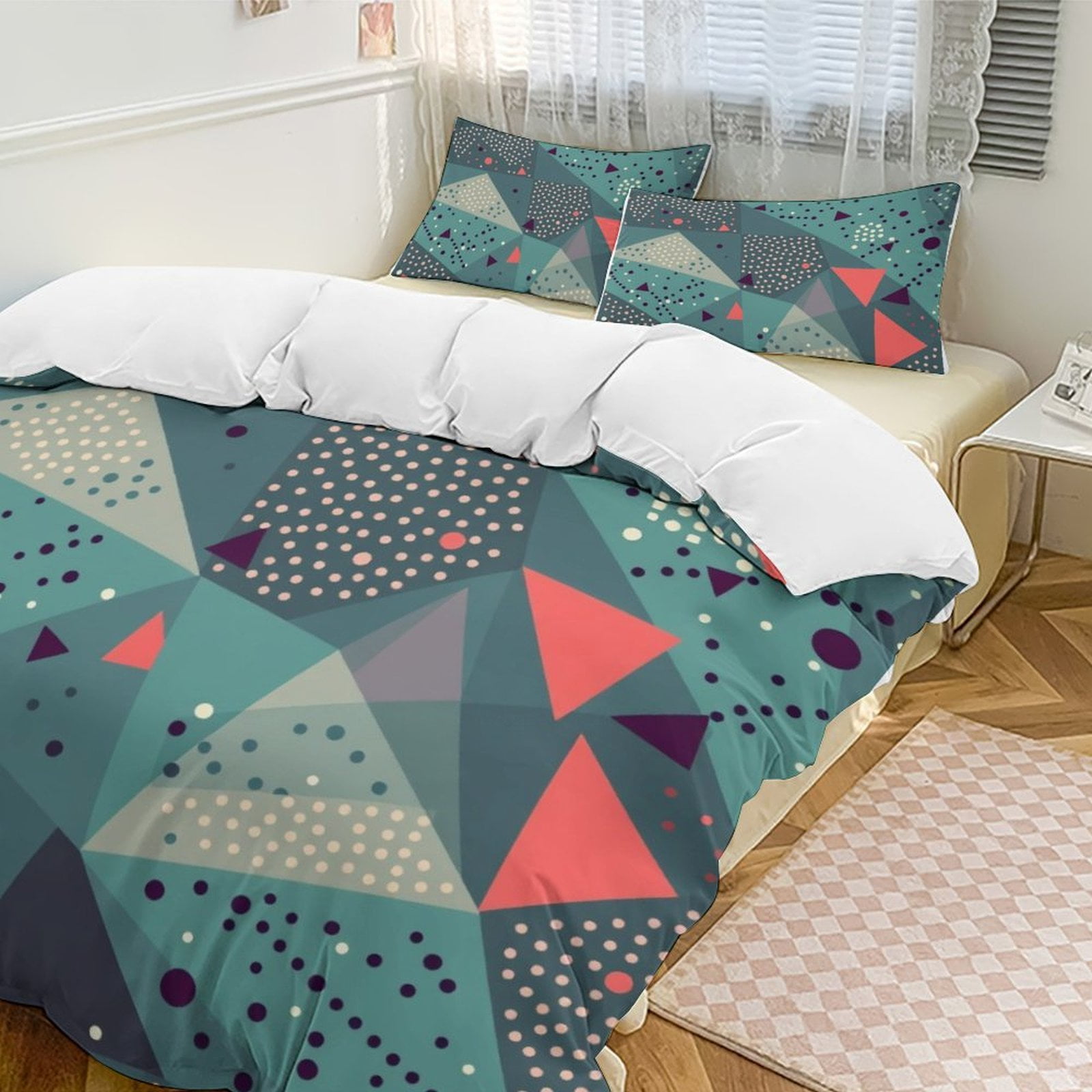 Abstract Geometric Pattern Bedding Comforter Set Quilt Bedding Set with ...