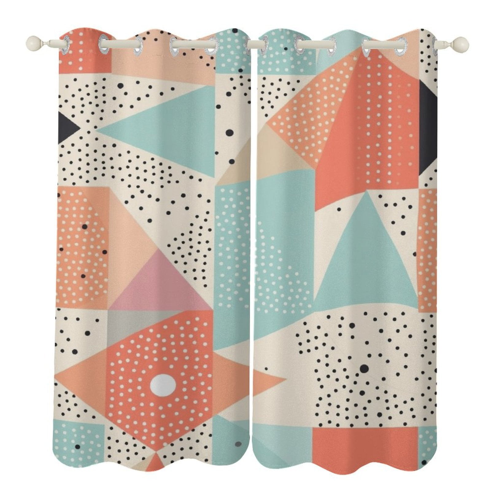Abstract Geometric Pattern Blackout Window Curtains for Bedroom Living ...